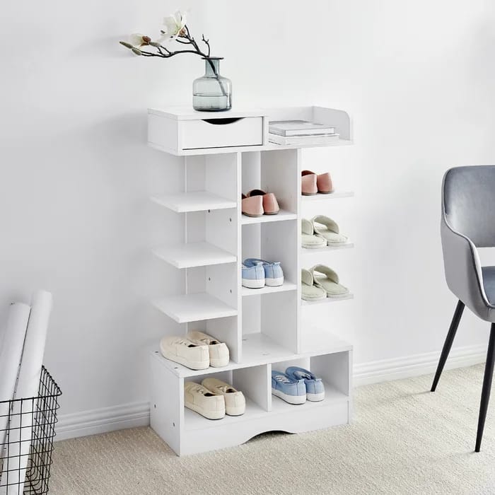 Get Kanga White Shoe Rack with 15 shelves from Revvvd